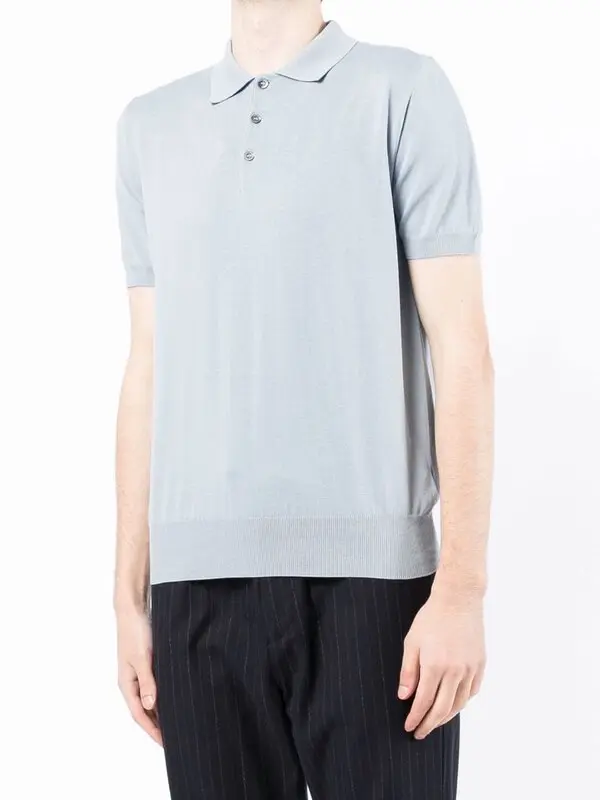 Canali Short-sleeved Polo Shirt - Blue