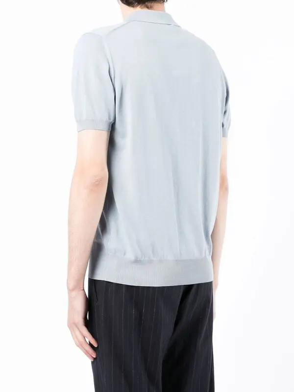 Canali Short-sleeved Polo Shirt - Blue