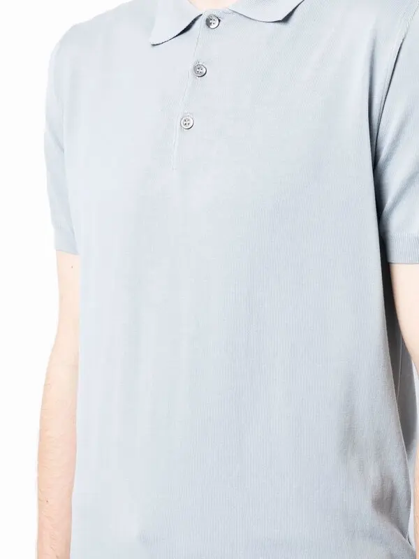Canali Short-sleeved Polo Shirt - Blue