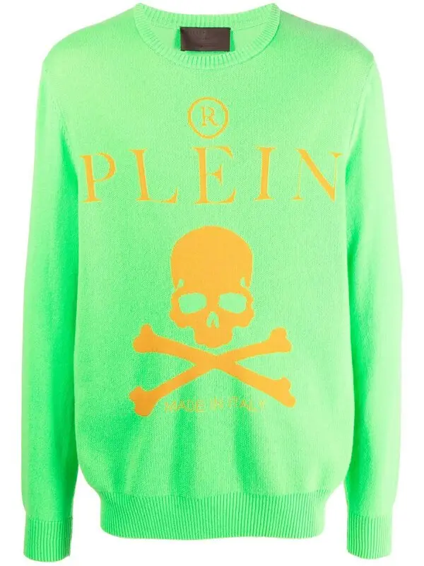 Philipp Plein Skull And Plein Cashmere Jumper - Green