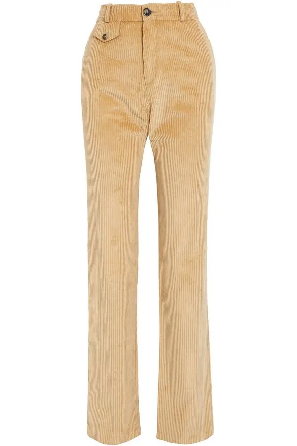 Rabanne Cottoncorduroy Straightleg Pants - Sand