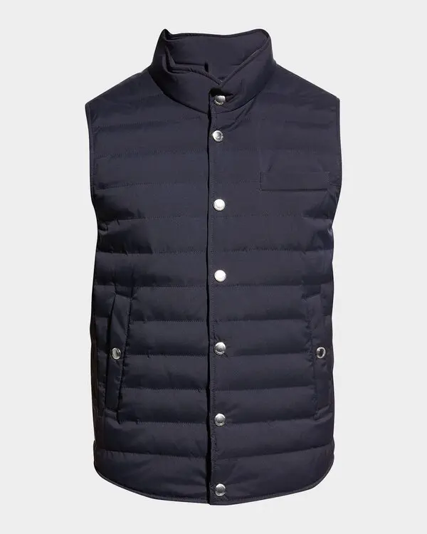 Brunello Cucinelli Quilted Down Vest - Blue