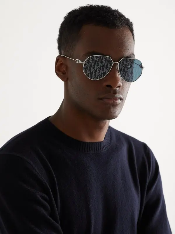 Dior Cd Link A1u Aviator-style Sunglasses - Silver