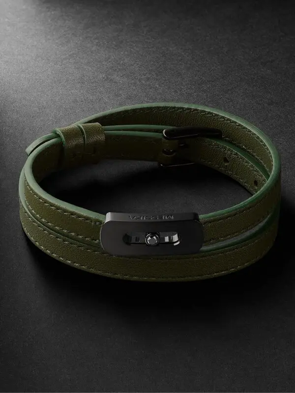 Messika My Move Diamond And Leather Bracelet - Green