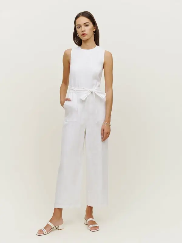 REFORMATION Naomi Linen Jumpsuit