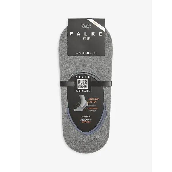 Falke Step Anti-slip Cotton-blend Invisible Socks - Light Greymel.