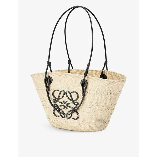 Loewe Anagram Palm-woven And Leather Tote Bag