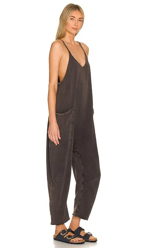 Free People X Hot Shot Onesie In Black - Washed Black