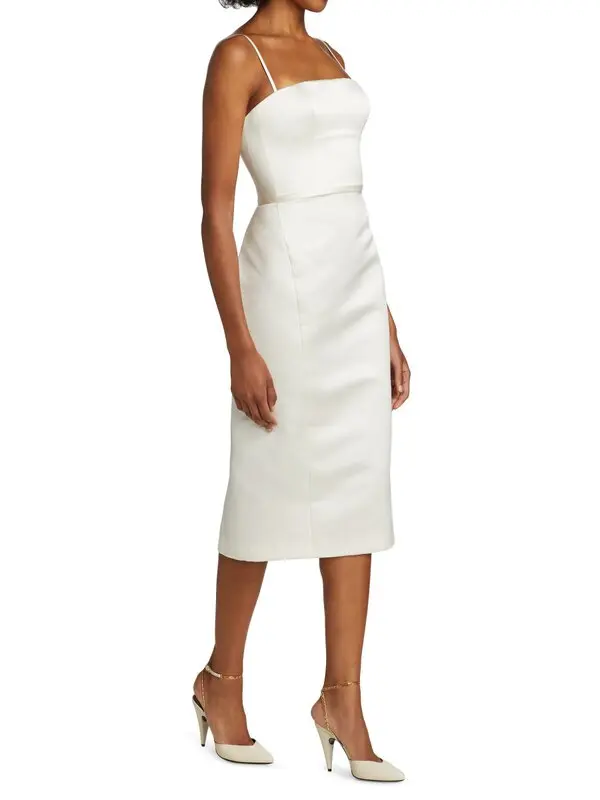 Amsale Duchess Satin Sheath Dress