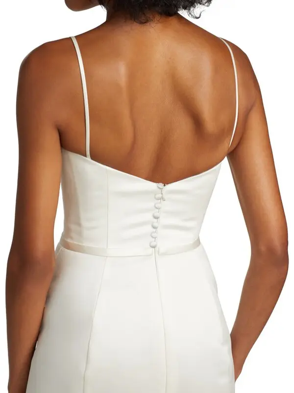 Amsale Duchess Satin Sheath Dress