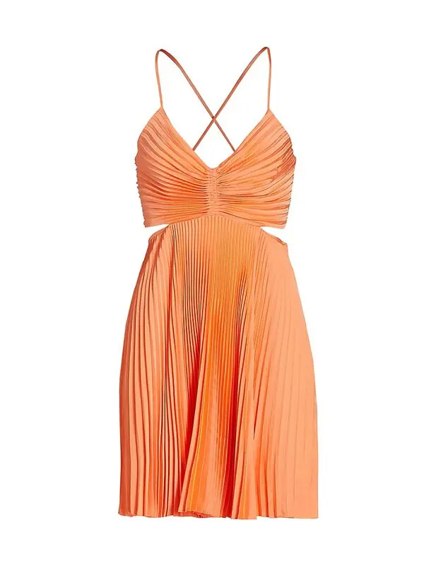 A.L.C. Ari Pleated Open-back Minidress