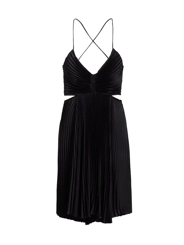 A.L.C. Ari Pleated Open-back Minidress