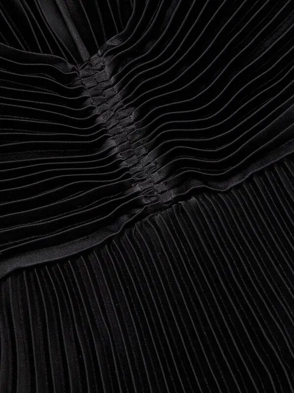 A.L.C. Ari Pleated Open-back Minidress
