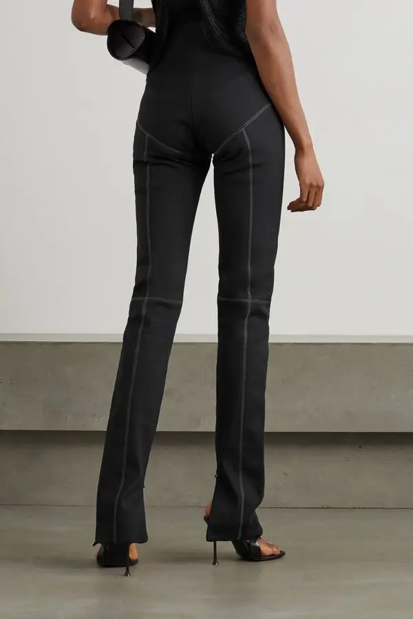 MAXIMILIAN Paneled Stretch-scuba Skinny Pants