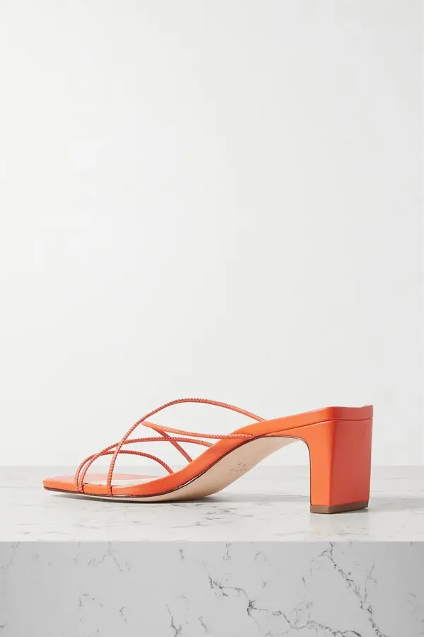 PORTE & PAIRE Leather Mules - Orange