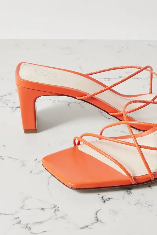 PORTE & PAIRE Leather Mules - Orange