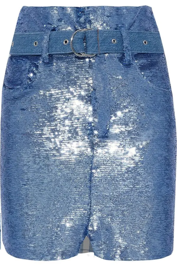 IRO PARIS Natou Sequined Mini Skirt - Slate Blue