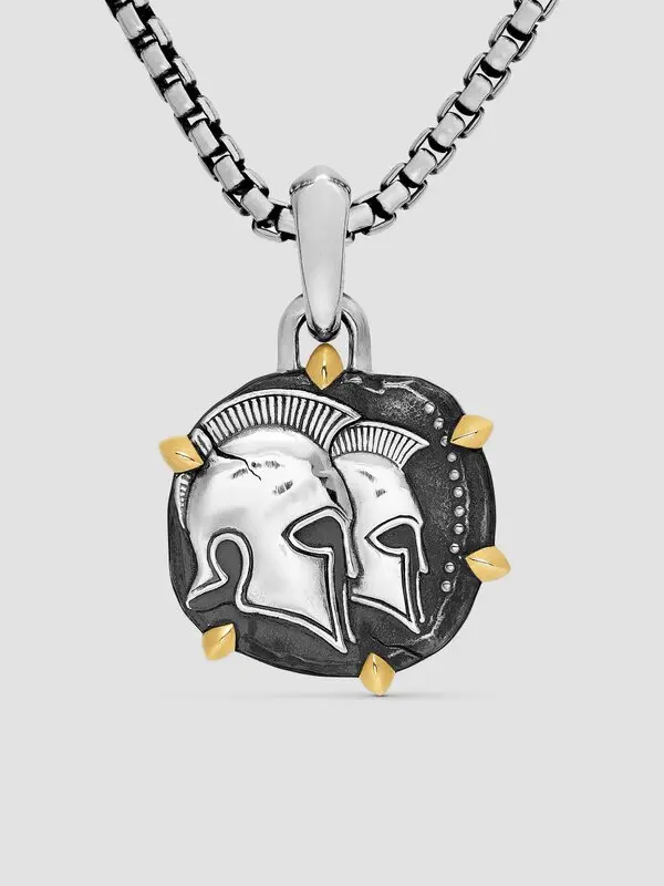 David Yurman Amulet In Sterling Silver With 18k Yellow Gold, 33mm - Gemini