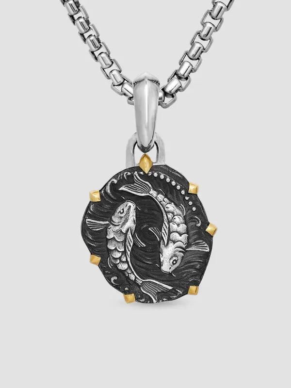David Yurman Amulet In Sterling Silver With 18k Yellow Gold, 33mm - Pisces