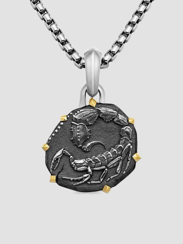 David Yurman Amulet In Sterling Silver With 18k Yellow Gold, 33mm - Scorpio