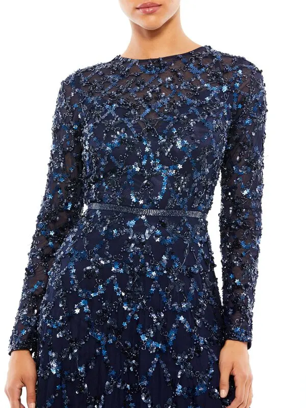 Mac Duggal Bead & Sequin-embellished A-line Gown