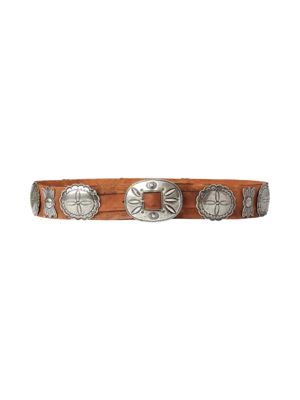 Ralph Lauren Casted Concho Leather Belt - Brown