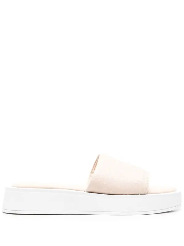 Calvin Klein Monogram-vamp Chunky Sole Slides