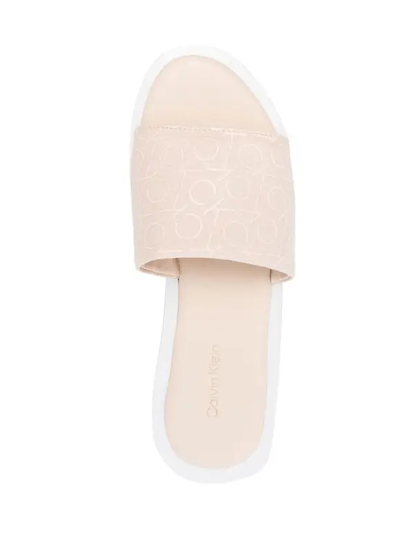 Calvin Klein Monogram-vamp Chunky Sole Slides