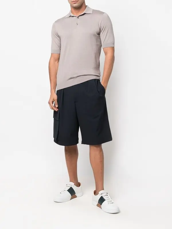 DELL'OGLIO Cotton Short-sleeve Polo Shirt - Neutrals