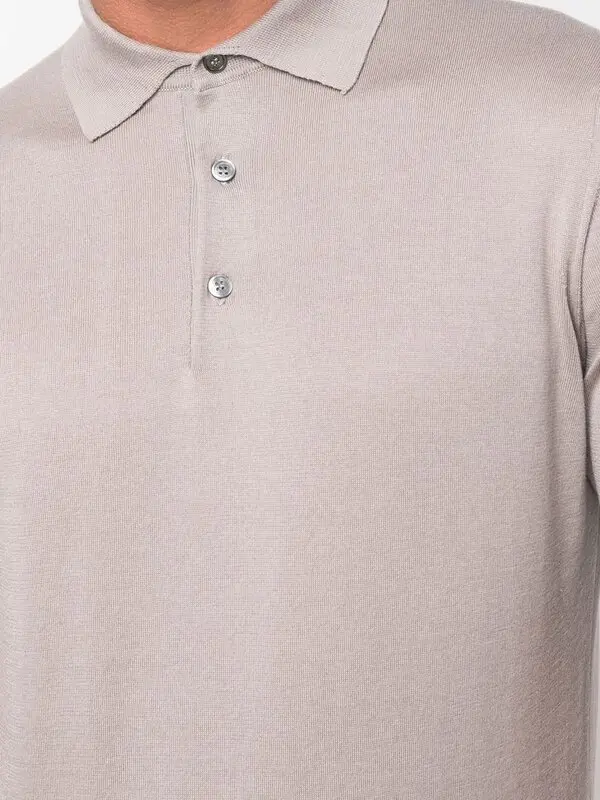 DELL'OGLIO Cotton Short-sleeve Polo Shirt - Neutrals