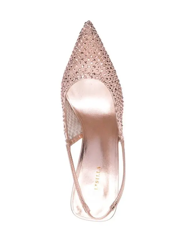 LE SILLA 100mm Rhinestone-embellished Mesh Pumps Pink Editorialist
