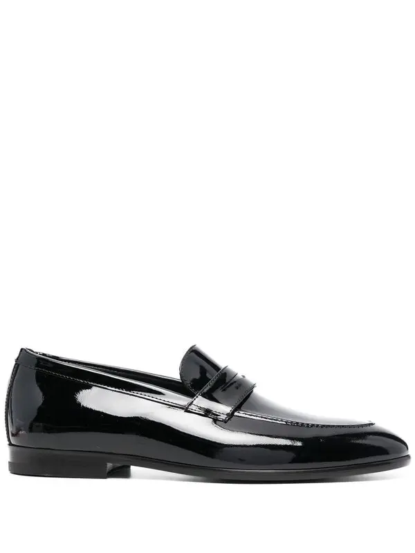 SCAROSSO Marzio Patent Leather Loafers - Black
