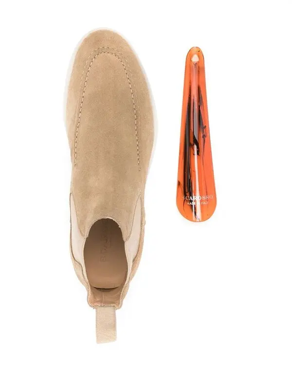 SCAROSSO Eugenia Chelsea Boots - Neutrals