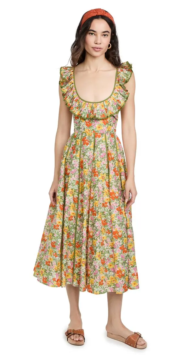 ALEMAIS Cabana Midi Apron Dress