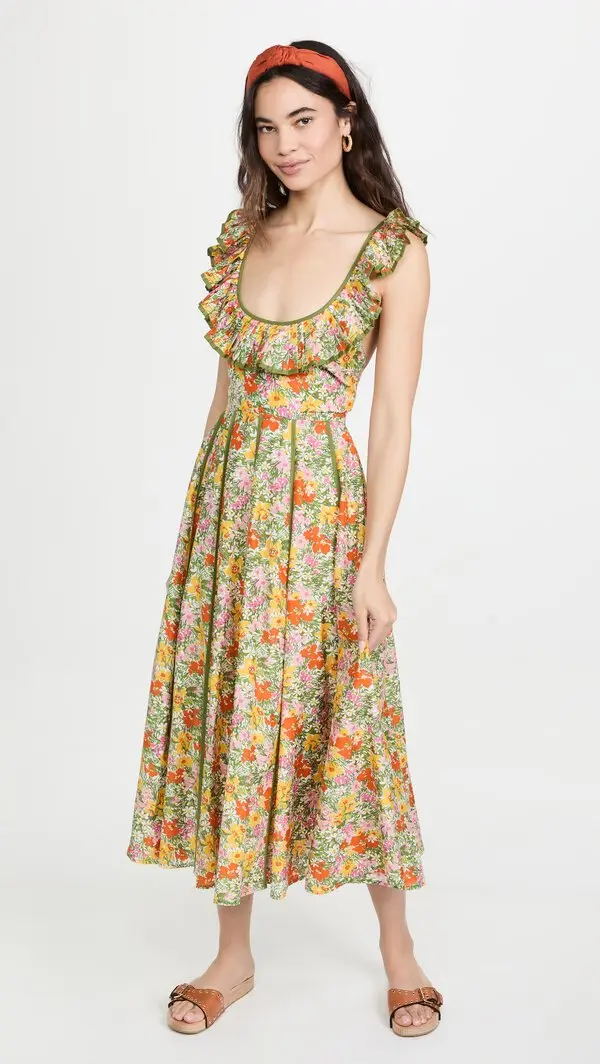 ALEMAIS Cabana Midi Apron Dress