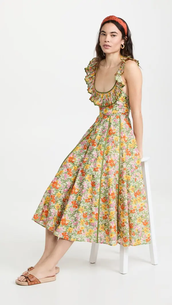 ALEMAIS Cabana Midi Apron Dress