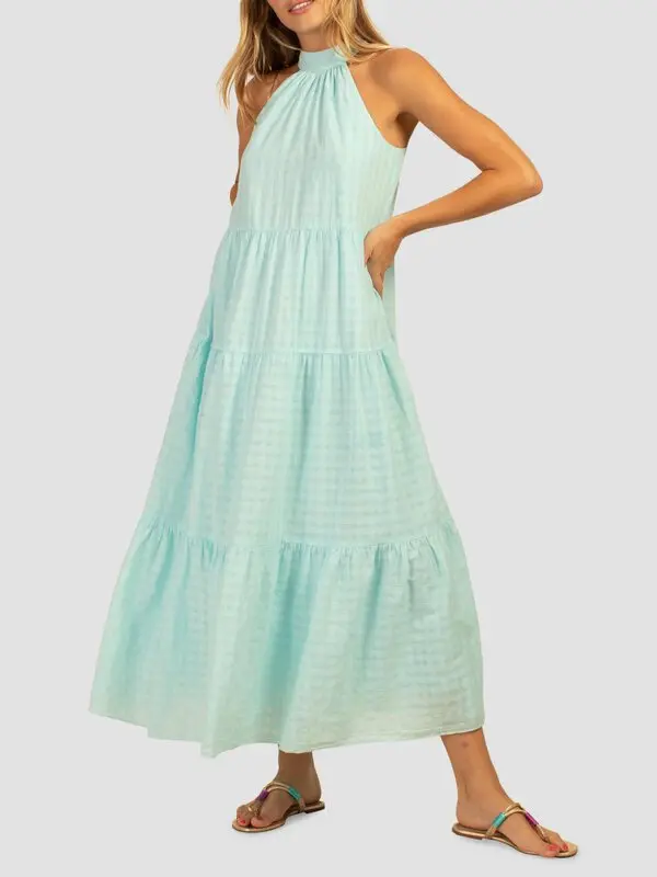 Trina Turk Sunglasses Gingham Maxi Dress