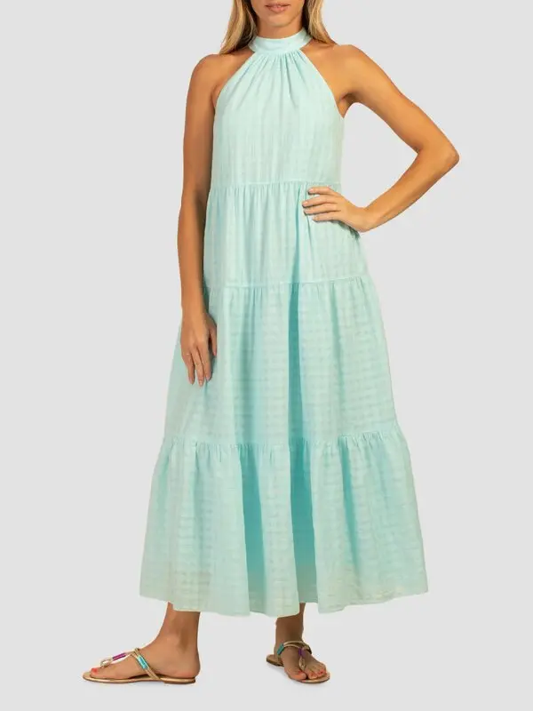 Trina Turk Sunglasses Gingham Maxi Dress