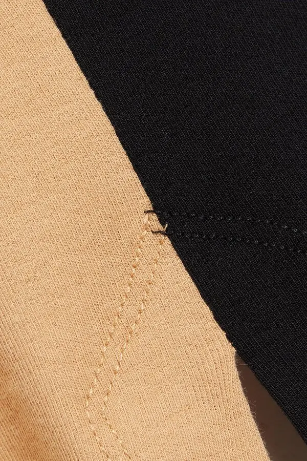Rosetta Getty Asymmetrical Two-tone Cotton-jersey Top