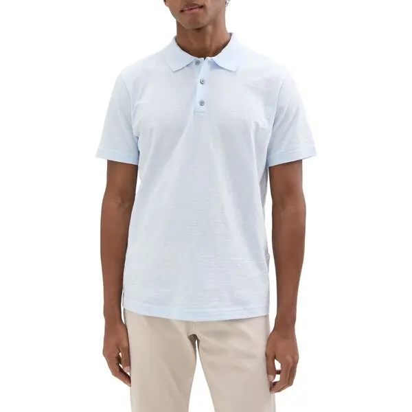 Theory Bron In Cosmos Slub Cotton Polo Shirt - Skylight