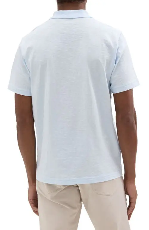 Theory Bron In Cosmos Slub Cotton Polo Shirt - Skylight