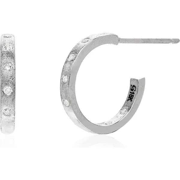 Sethi Couture Dunes Diamond Huggie Hoop Earrings - 18k Wg