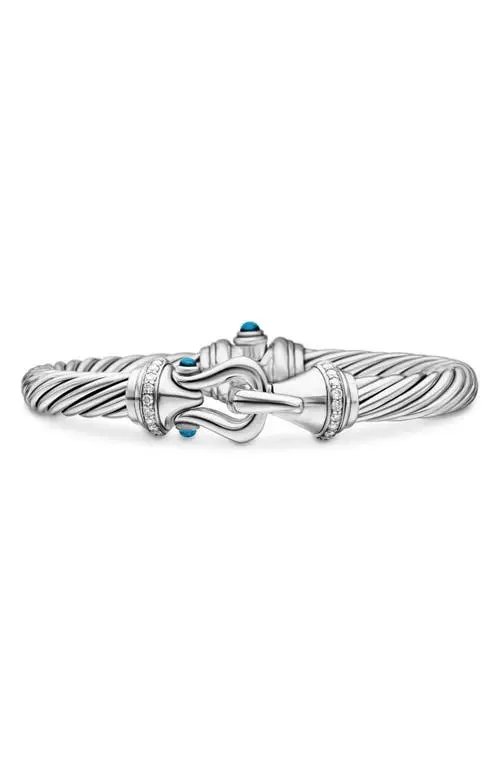 David Yurman Buckle Classic Cable Bracelet - Hampton Blue Topaz