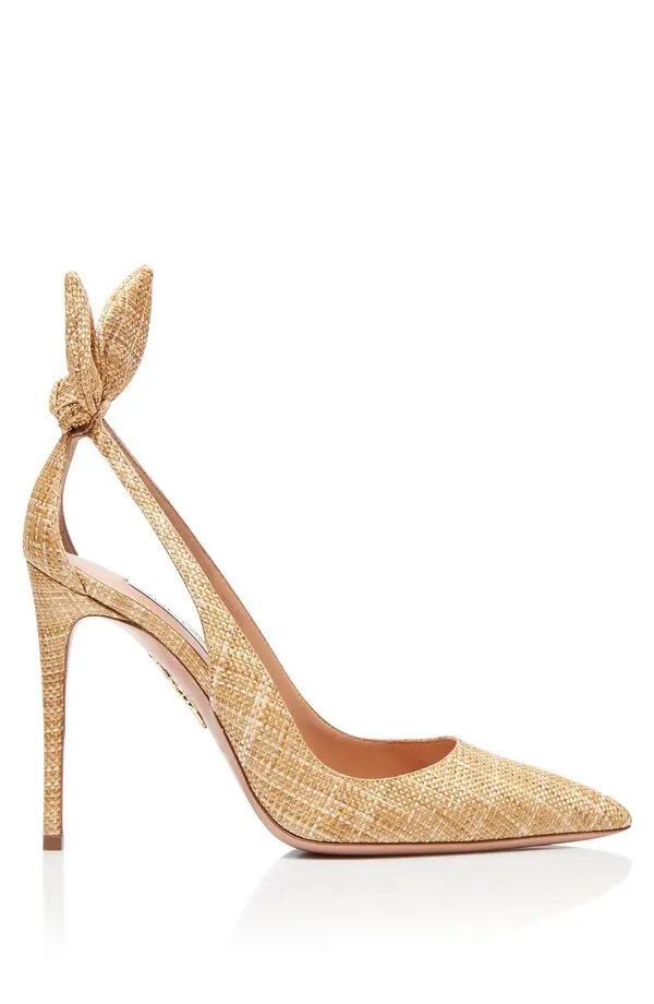 AQUAZZURA Woven Bow Tie Pump