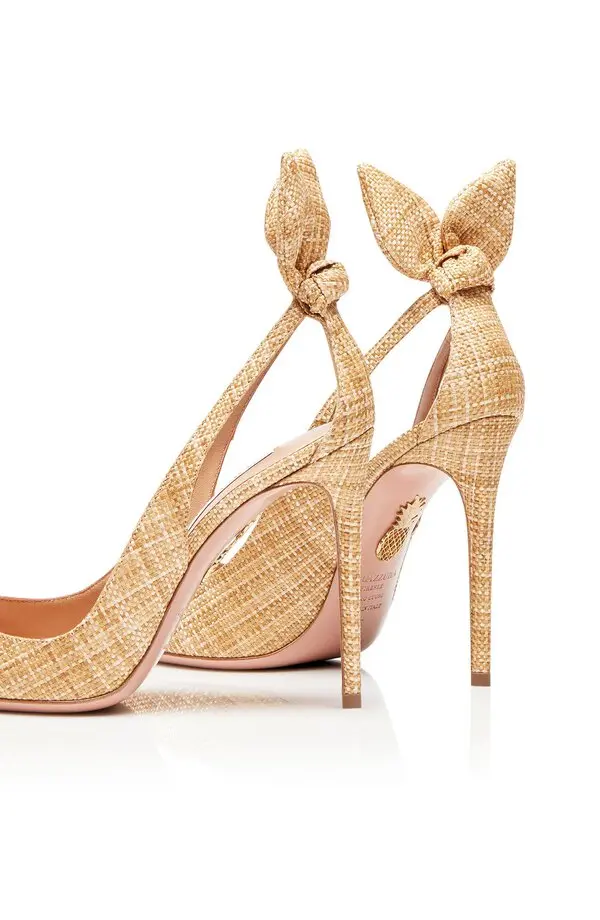 AQUAZZURA Woven Bow Tie Pump
