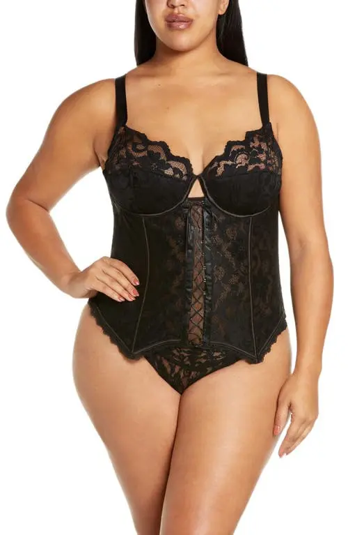 COQUETTE Lace Bustier Underwire Bra - Black