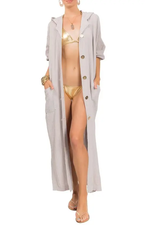 EVERYDAY RITUAL Jade Button-up Robe - Grey