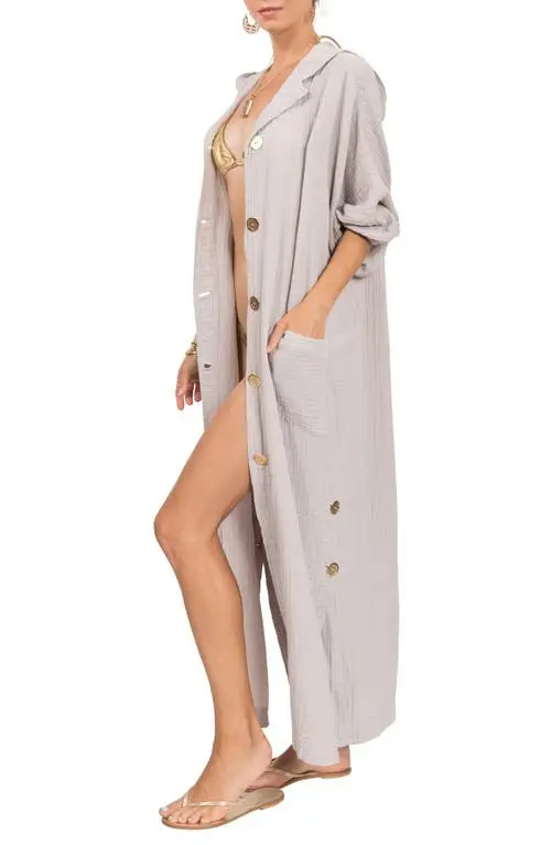 EVERYDAY RITUAL Jade Button-up Robe - Grey