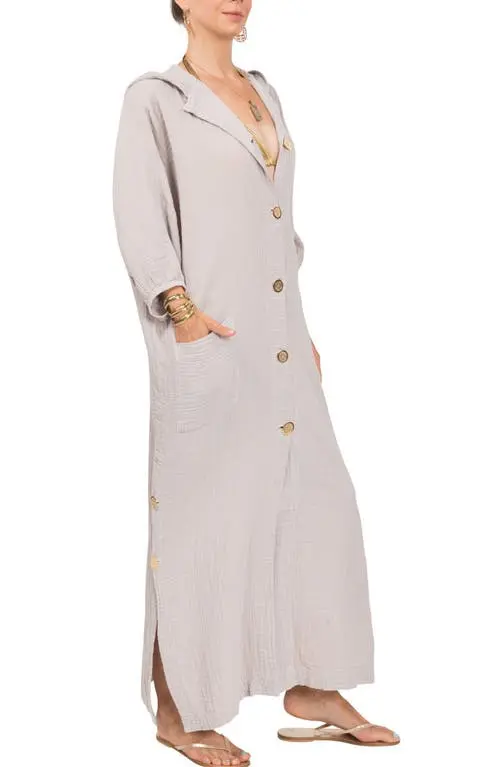 EVERYDAY RITUAL Jade Button-up Robe - Grey