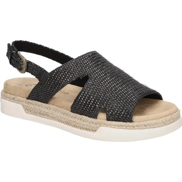 BELLA VITA Espadrille Slingback Sandal - Black/black Texture